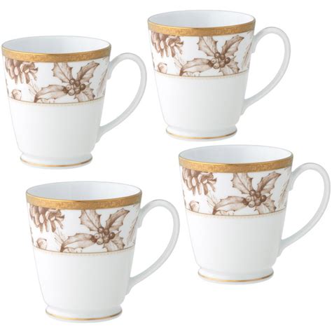 Charlotta Gold Harvest Mug Set Of 4 Noritake
