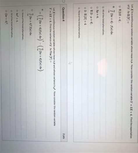 Solved Let X Is A Continuous Random Variable Whose Mean Is
