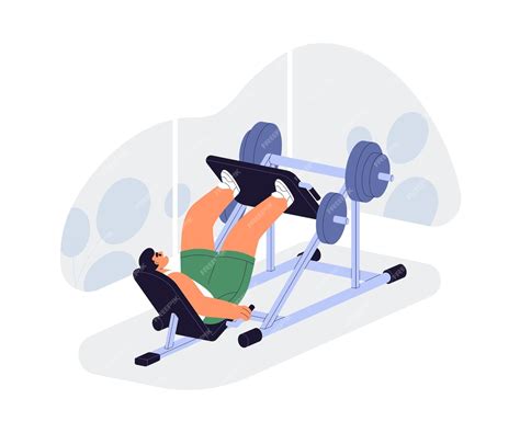 Premium Vector Man Exercising With Leg Press Machine Lifting Platform