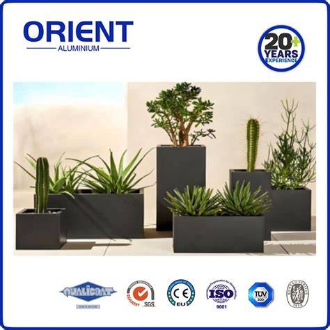 Customized Outdoor Decorative Aluminum Planters Box In Powder Coating