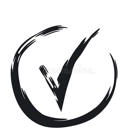 Sketched Check Marks Tick Symbols Checkmark Signs Stock Vector