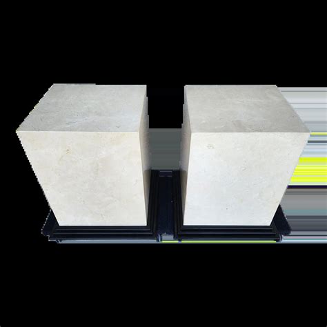 Polished Italian Travertine Marble Dining Table Bases Side Tables