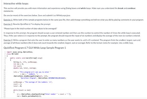 Solved Interactive While Loops This Section Will Provide