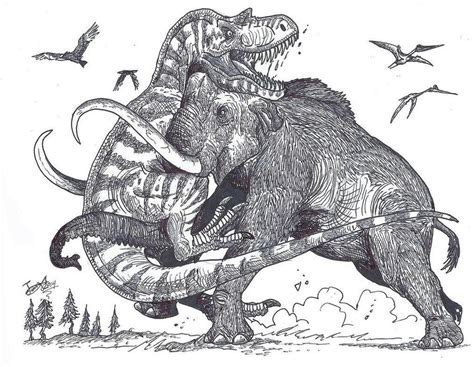T Rex Vs Mammoth By Xenomorphking55 On Deviantart