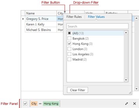 Filter Data Wpf Controls Devexpress Documentation