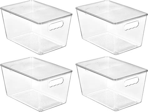 Vtopmart 4 Pack Clear Stackable Storage Bins With Lids
