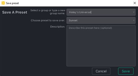 How Do I Save A Custom Preset Or AI Preset Group EyeQ