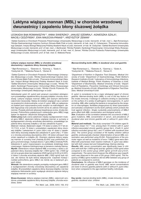 Pdf Mannan Binding Lectin Mbl In Duodenal Ulcer And Gastritis