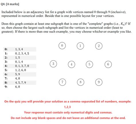 Solved Q4 4 Marks Included Below Is An Adjacency List For