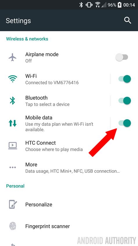 How To Turn Off Mobile Data And Roaming On The HTC Android Authority