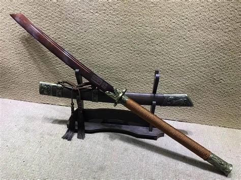 Kangxi Dao Sword Forged Damascus Steel Red Blade Alloy Fittings Rosewo