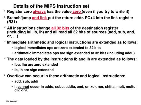 Ppt Ece 361 Computer Architecture Lecture 4 Mips Instruction Set