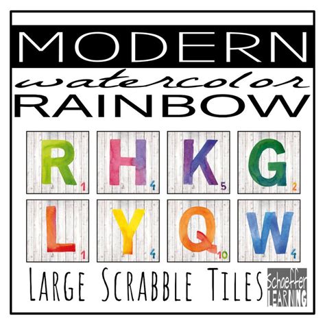 Large Scrabble Tiles Classroom Decor Rainbow Watercolor Themed Scrabble Wall Scrabble Tiles