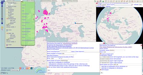 mapping information from paleobiology and global biodiversity databases