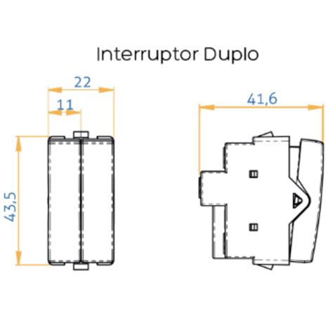 Linha Sleek Interruptor Duplo Simples 10a 250v Embralumi