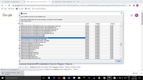 Some Conflicts Were Found In The Installation Areaandroid Studio