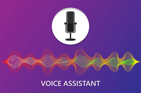 음성 도우미 개념 벡터 음파 마이크 음성 제어 기술 음성 및 사운드 인식 하이테크 Ai 어시스턴트 음성 배경 파 흐름 이퀄라이저 개념에 대한 스톡 벡터 아트 및 기타 이미지