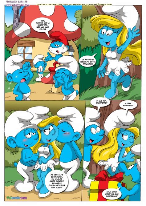 Smurfette Transando Com Todo Mundo Na Aldeia Dos Smurfs Pombaloka