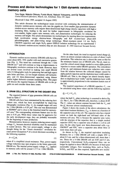 pdf process and device technologies for 1 gbit dynamic random‐access