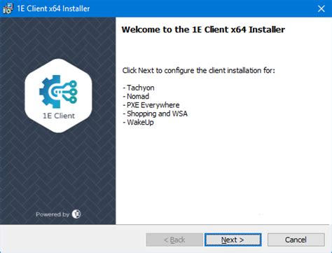 deploying 1e client on windows