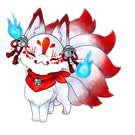 ~ Traditional Kitsune ~ Spirit Animal Art Cute Dog Drawing Mythical