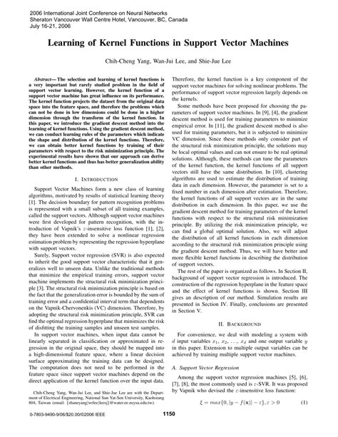 pdf learning of kernel functions in support vector machines