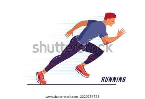 Running Man Vector Illustration Side View Stock Vector Royalty Free 2220256723 Shutterstock