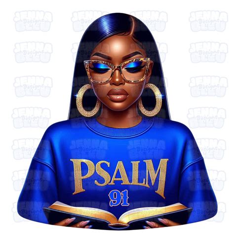 Psalm 91 Black Woman Clipart Christian Scripture Png Digital