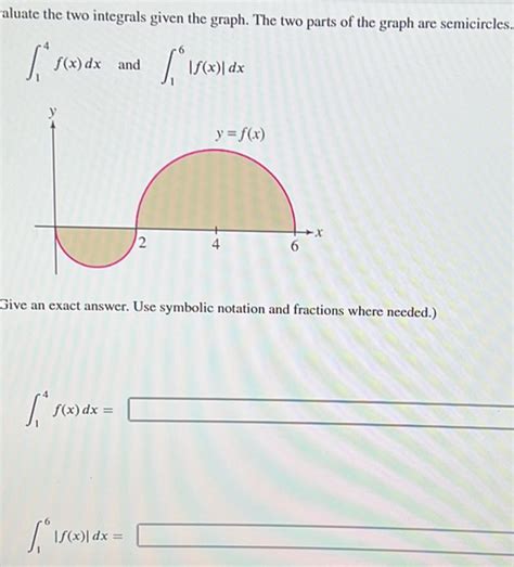 Aluate The Two Integrals Given The Graph The Studyx