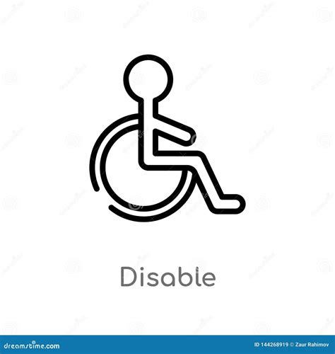 Outline Disable Vector Icon Isolated Black Simple Line Element
