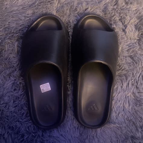 Black Slides Size 11 Mens Fit Like A 10 Worn A Bit Depop