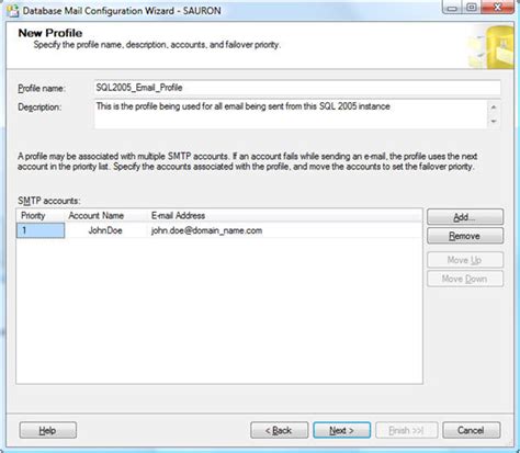 sql server 2005 database mail setup and configuration scripts