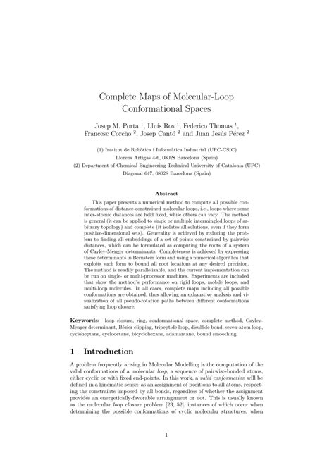 pdf complete maps of molecular‐loop conformational spaces