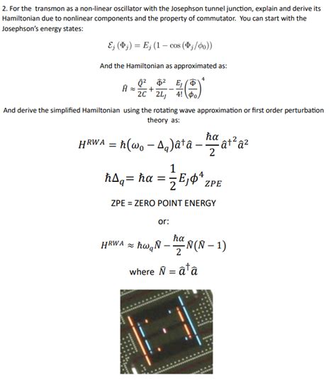 solved 2 for the transmon as a non linear oscillator with