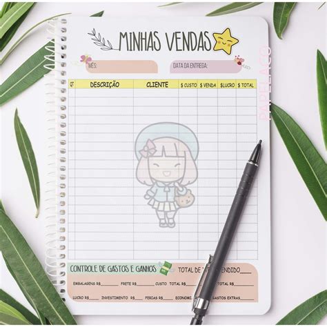 Caderno Controle De Vendas E Pedidos Grande 19x27cm 100 Fls