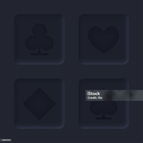 Playing Card Suit Neumorphism Symbols Stock Illustration Download Image Now Achievement