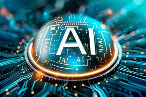 Illuminated Ai Microchip With Circuits Highlighting The Integration Of