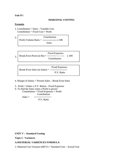 Marginal Costing Pdf