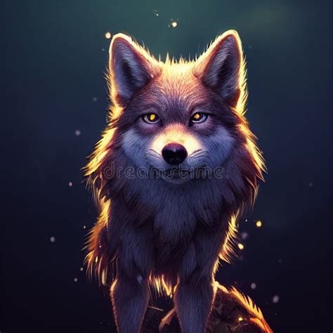 Image Of A Wolf Drawn In Pixar Style Stock Illustration Illustration