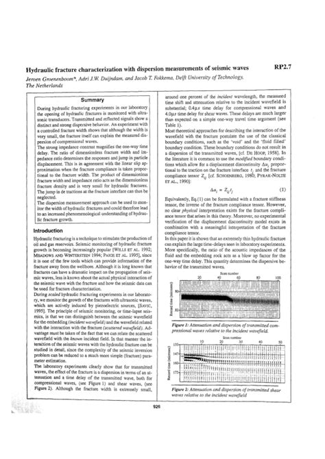 Pdf Hydraulic Fracture Characterization With Dispersion Measurements Of Seismic Waves