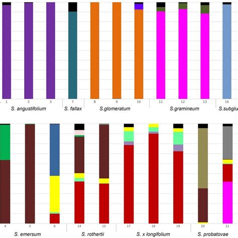 stacked bar plots showing the relative abundance of the major ribotypes