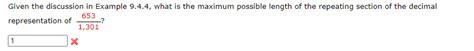 Solved Given The Discussion In Example 944 What Is The