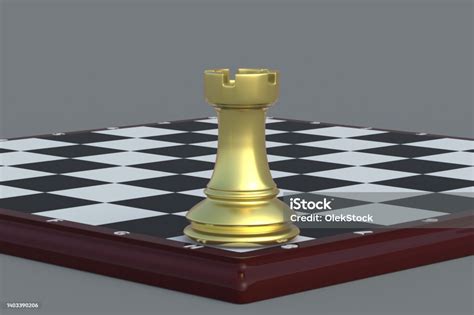 회색 배경에 체스 보드에 황금 체스 그림 루크 테이블 게임 국제 토너먼트 취미와 여가 3d 렌더링 3차원 형태에 대한 스톡 사진 및 기타 이미지 Istock