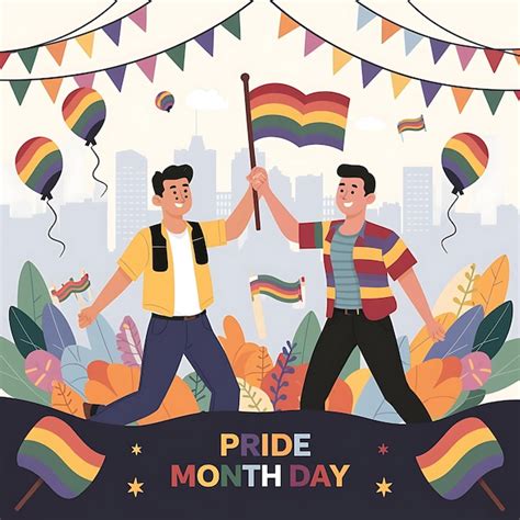 Premium Photo Happy Pride Month Day Social Media Post Template Flat