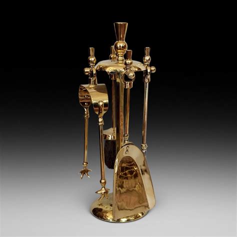 Edwardian Brass Fireside Tool Set