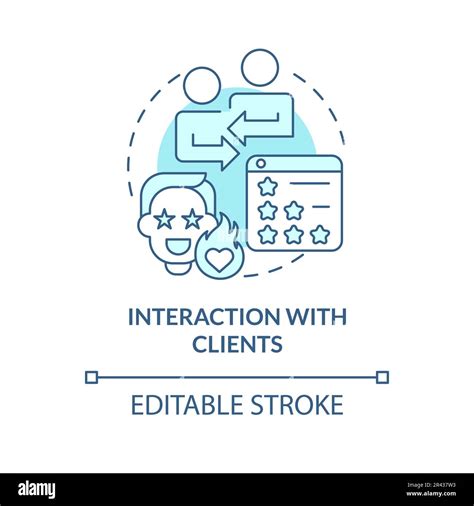 Interaction With Clients Turquoise Concept Icon Stock Vector Image And Art Alamy