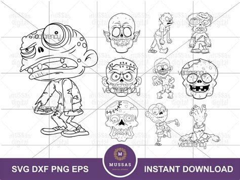 Zombie Outline Zombie Face Svg Cut File Vectorency
