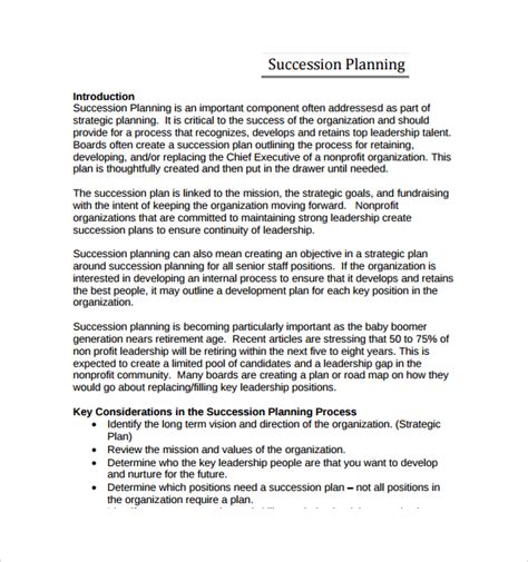 Succession Planning Template Excel