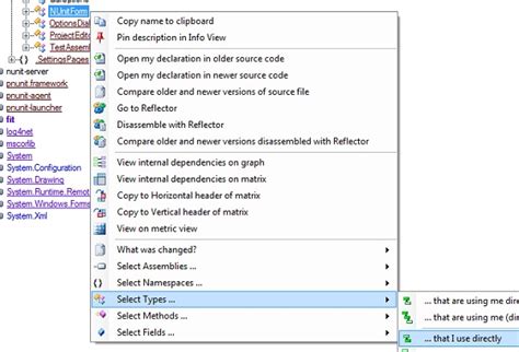 Net How To Get A List Of Types That My Class Depends On In Ndepend Stack Overflow