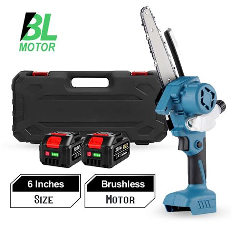 6 인치 전기 톱 브러시리스 오일 자동 윤활 정원 트리밍 전정 무선 전기톱 전동 공구 마키타 18v 배터리용